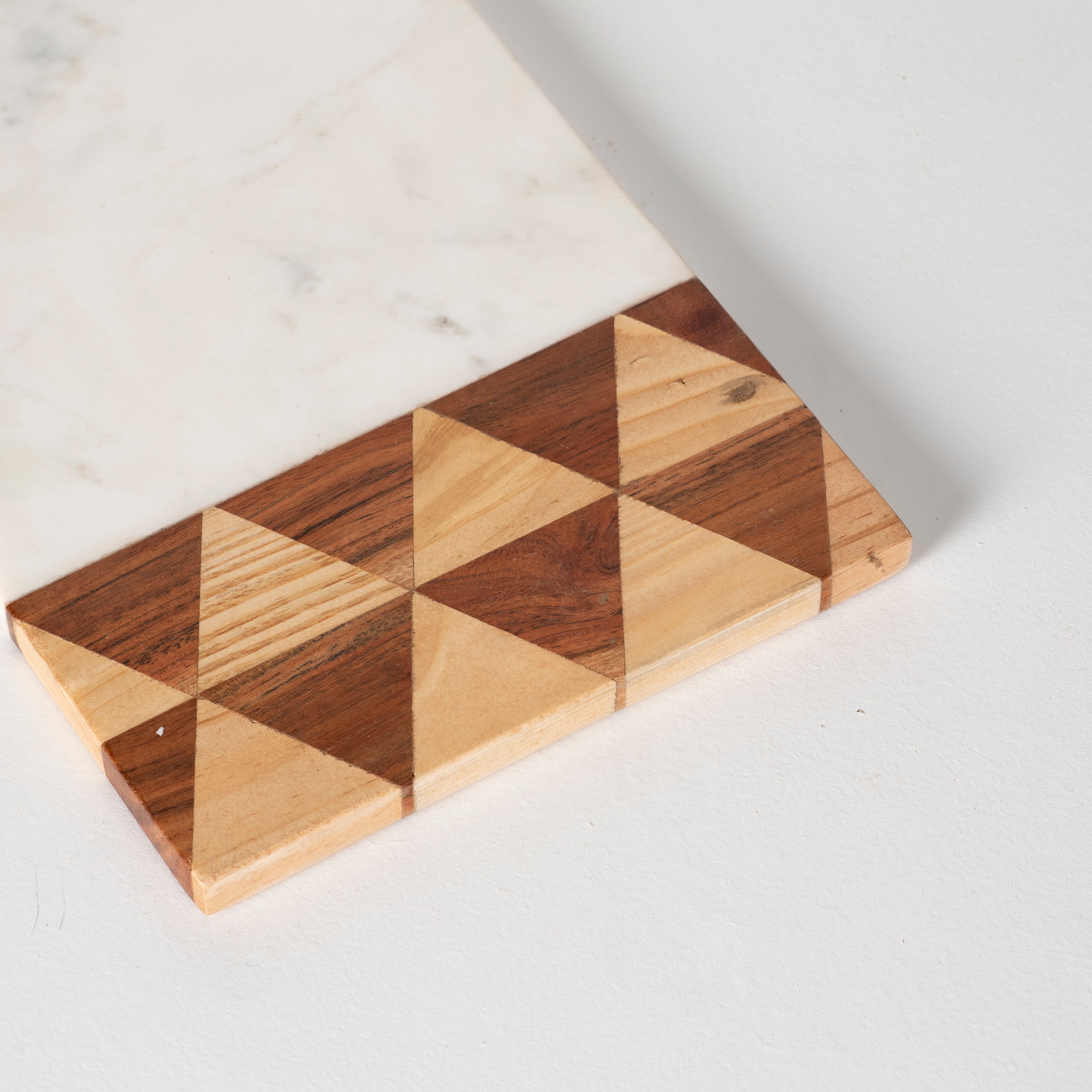 Wood Mosaic & Marble Handcrafted Masterpiece Small Serving Board ...