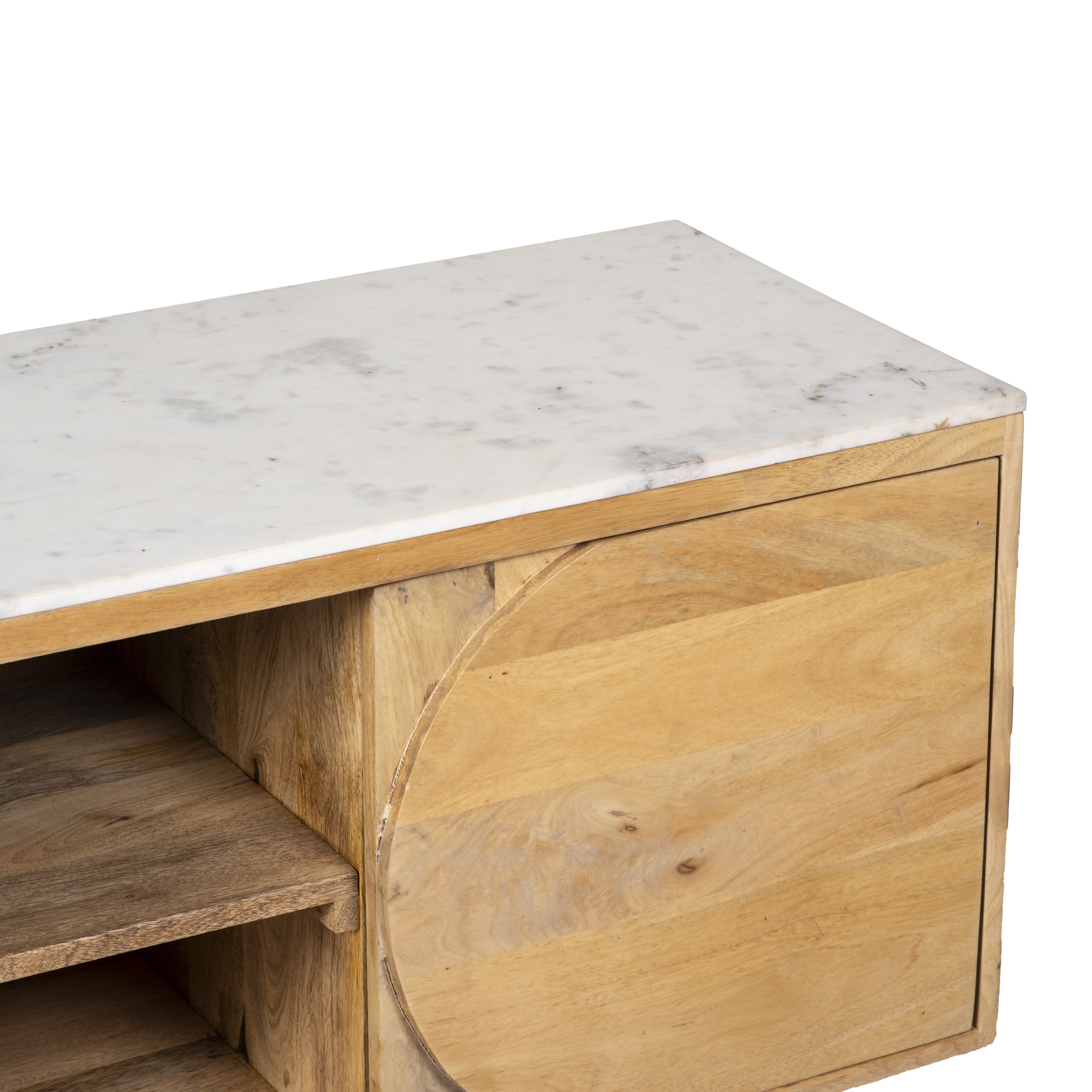 Octave Solid Wood and Marble Tv Cabinet