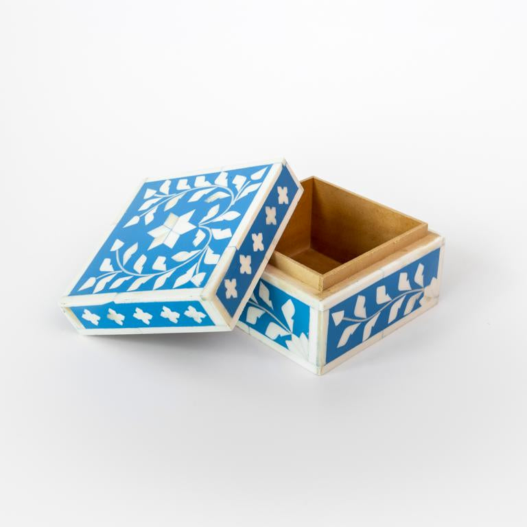 Capri Blue Scroll Vine Storage Box