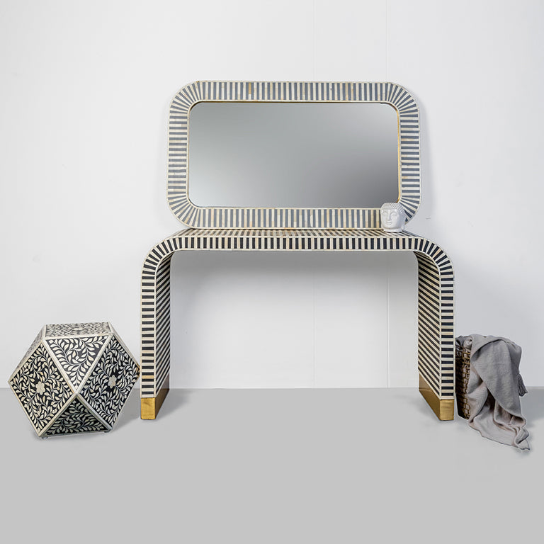 Rectilinear Bone Inlay Waterfall Console – ROOH FOR SPACES