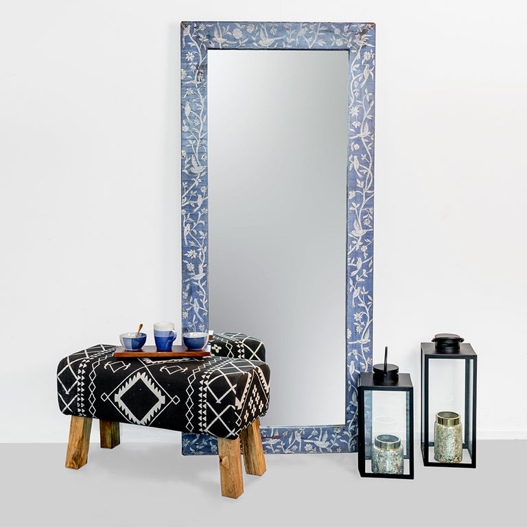 Native Rug Upholstered Bench with Wooden Legs | 297.40 | Singapore ...